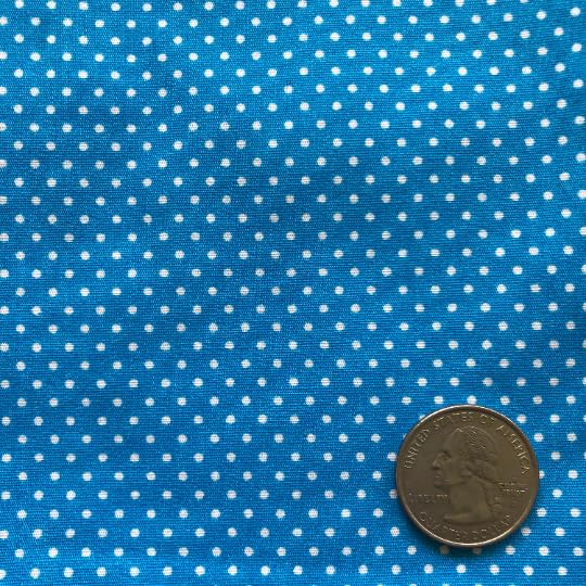 White on Baby Blue Cut to Order Polka Dot Fabric, 100% Cotton, Perfect Fabric for Sewing and Quilting (White on Baby Blue)