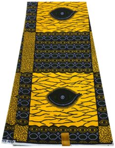 african ankara wax prints fabrics-eyes design- green, yellow, black, white -sell by 6 yards- 100% cotton-for men and women