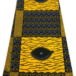 African Ankara Wax Prints Fabrics-Eyes Design- Green, Yellow, Black, White -Sell by 6 Yards- 100% Cotton-for Men and Women