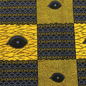 African Ankara Wax Prints Fabrics-Eyes Design- Green, Yellow, Black, White -Sell by 6 Yards- 100% Cotton-for Men and Women