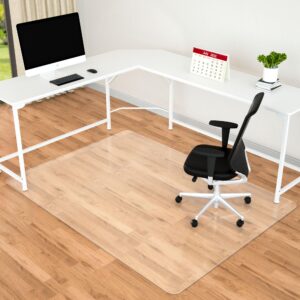 amyracel extra large office chair mat for hardwood floor- 46" x 72" clear computer desk chair floor mat for hard wood/tile floors, easy glide floor protector mat for rolling chairs at home or work