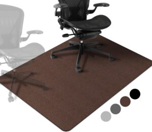 office hardwood floor chair mat - computer chair mat for hardwood floors, pad for hardwood and tile floors, large anti-slip home desk chair mat, easy clean, not for carpets, 36" x 55" brown