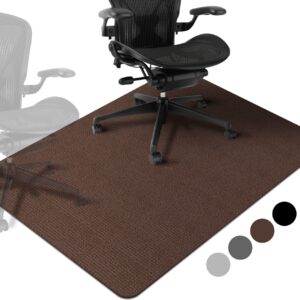 Office Hardwood Floor Chair Mat - Computer Chair Mat for Hardwood Floors, Pad for Hardwood and Tile Floors, Large Anti-Slip Home Desk Chair Mat, Easy Clean, NOT for Carpets, 36" X 55" Brown