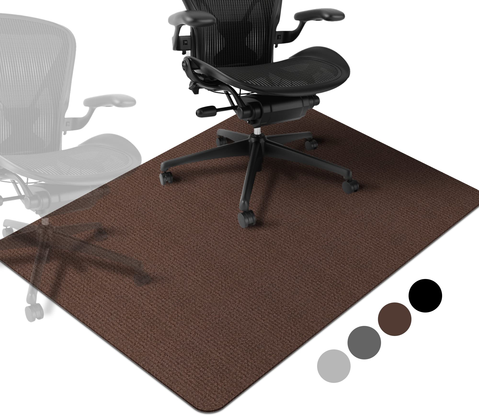 Office Hardwood Floor Chair Mat - Computer Chair Mat for Hardwood Floors, Pad for Hardwood and Tile Floors, Large Anti-Slip Home Desk Chair Mat, Easy Clean, NOT for Carpets, 36" X 55" Brown