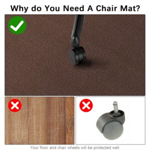 Office Hardwood Floor Chair Mat - Computer Chair Mat for Hardwood Floors, Pad for Hardwood and Tile Floors, Large Anti-Slip Home Desk Chair Mat, Easy Clean, NOT for Carpets, 36" X 55" Brown