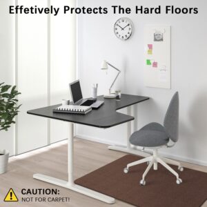 Office Hardwood Floor Chair Mat - Computer Chair Mat for Hardwood Floors, Pad for Hardwood and Tile Floors, Large Anti-Slip Home Desk Chair Mat, Easy Clean, NOT for Carpets, 36" X 55" Brown