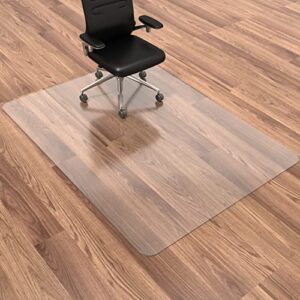 homek chair mat for hardwood floor, 60”x 46” office chair mat, floor mat for office chair, clear desk chair mat for computer desk