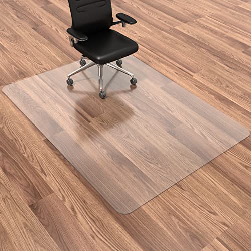 HOMEK Chair Mat for Hardwood Floor, 60”x 46” Office Chair Mat, Floor Mat for Office Chair, Clear Desk Chair Mat for Computer Desk