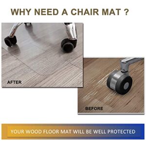 HOMEK Chair Mat for Hardwood Floor, 60”x 46” Office Chair Mat, Floor Mat for Office Chair, Clear Desk Chair Mat for Computer Desk