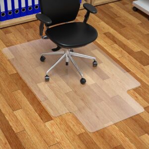 futurhydro chair mat for hardwood floor, 30" x 48" clear anti-slip computer desk chair floor mat, easy glide, transparent mats for office, home and gaming floors (with lip)