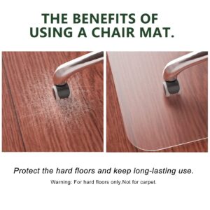 FuturHydro Chair Mat for Hardwood Floor, 30" x 48" Clear Anti-Slip Computer Desk Chair Floor Mat, Easy Glide, Transparent Mats for Office, Home and Gaming Floors (with Lip)