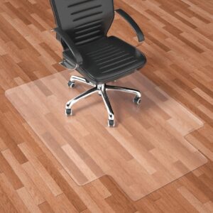 naturehydro office chair mat for hardwood floor, 48" x 36" transparent floor protector,easy glide rolling desk chair floor mat, bpa and phthalates free (with lip)