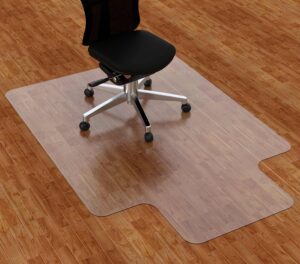 amyracel chair mat for hardwood floor, 36” x 48” office floor mats for rolling chairs, easy glide plastic mat for under ooffice chair