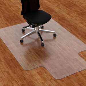 Amyracel Chair Mat for Hardwood Floor, 36” x 48” Office Floor Mats for Rolling Chairs, Easy Glide Plastic Mat for Under Ooffice Chair