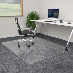 100pointone extra large office chair mat for carpet, 46" x 60" clear desk chair mat for low pile carpeted floors- easy glide plastic floor mat for office chair on carpet