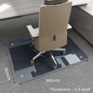 Easly 36" x 46" Chair Mat for Carpet - Office Chair Mat - Tempered Glass Floor Mat for Home/Office/Carpet Clear Computer Floor Mat - with 4 Anti-Slip Pads