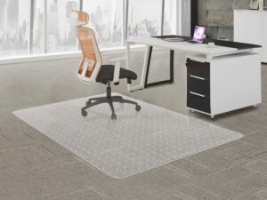 homek large office chair mat for carpeted floors, 44" x 58" clear desk floor mat for low pile carpets- easy glide floor protector mat for office chair