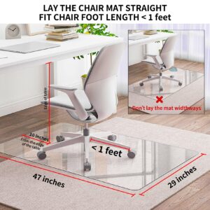 Office Chair Mat for Carpeted Floors Desk Chair Floor Mat for Carpet High Pile Clear Hard New Material 47 x 29 Inches Rectangle Heavy Duty 0.14 Inches Thick