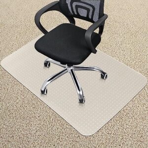 beswin chair mat for carpets, 30" x 48" transparent office chair mat for low pile carpeted floors, computer desk chair mat for office chair on carpet for work, home, gaming, easy glide (rectangle)