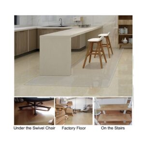 Clear PVC Desk Chair Mat Transparent PVC Floor Protection Pad Door Mat for Hard Wood/Tile Floor, Extra Long Plastic Hallway Carpet Protector, Door Mats, Can Be Cut, Indoor Outdoo,1.5mm Thick,75/95/115