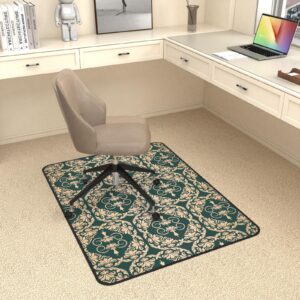 mapuon heavy duty desk chair mat for carpet & hardwood floors, 48" x 36" exquisite jacquard floor mat office chair mat for carpeted floors and hardwood floor for home office