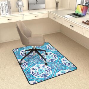 mapuon heavy duty desk chair mat for carpet & hardwood floors, 48" x 36" exquisite jacquard floor mat office chair mat for carpeted floors and hardwood floor for home office