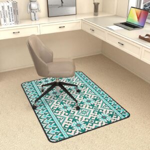 mapuon heavy duty desk chair mat for carpet & hardwood floors, 48" x 36" exquisite jacquard floor mat office chair mat for carpeted floors and hardwood floor for home office