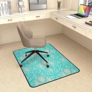 mapuon heavy duty desk chair mat for carpet & hardwood floors, 48" x 36" exquisite jacquard floor mat office chair mat for carpeted floors and hardwood floor for home office