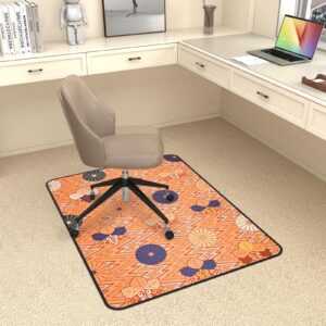 mapuon heavy duty desk chair mat for carpet & hardwood floors, 48" x 36" exquisite jacquard floor mat office chair mat for carpeted floors and hardwood floor for home office