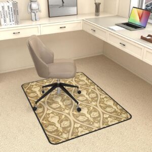 mapuon heavy duty desk chair mat for carpet & hardwood floors, 48" x 36" exquisite jacquard floor mat office chair mat for carpeted floors and hardwood floor for home office