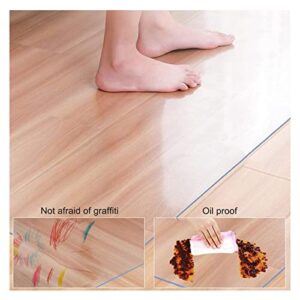 Clear PVC Desk Chair Mat 1.5mm PVC Floor Protection Pad Door Mat Transparent PVC Large Office Chair Mat for Hardwood Floor, Non-Slip Entrance Door Mats, Can Be Cut,85/105/125/145/165cm Wide,100-600cm