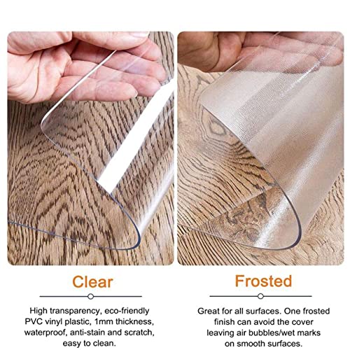 Clear PVC Desk Chair Mat 1.5mm Area Rugs Chair/Dining Table Floor Protector Mat,Transparent Nonslip Wear Resistant Desk Mat for Office Hallway Kitchen, 80/100/120/140cm Wide for Office & Home (Color