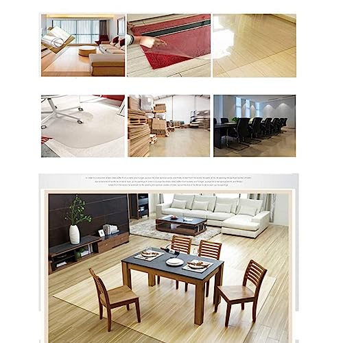 Clear PVC Desk Chair Mat 1.5mm Transparent PVC Large Office Chair Mat for Hardwood Floor, Non-slip Entrance Door Mats, Can Be Cut,Waterproof Non-slip Mat,85/105/125/145/165cm wide,100-600cm for Office