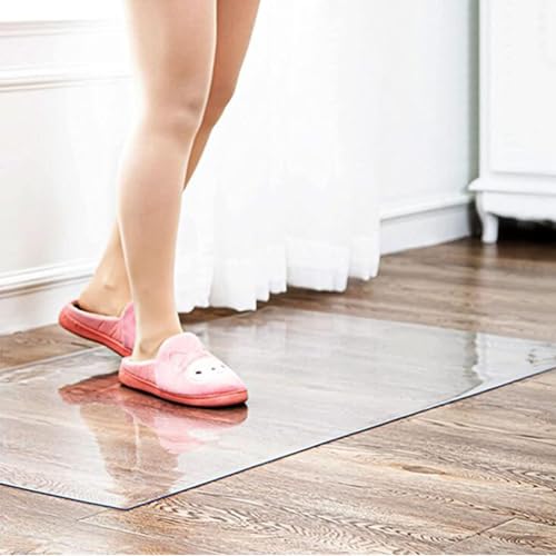 Clear PVC Desk Chair Mat Anti-Slip Floor Protective Mat for Hardwood Floor, 1.5MM Thick Clear Floor Protector Carpet for Hard Surface Floors, Non Slip Easy Clean Area Rug Pad,110cm/130cm/150cm wide fo