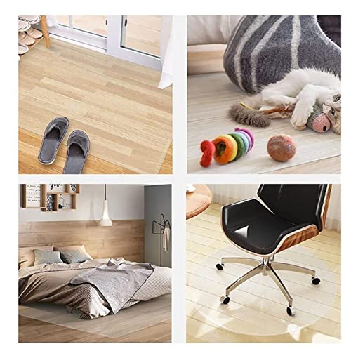 Clear PVC Desk Chair Mat Anti-Slip Floor Protective Mat for Hardwood Floor, 1.5MM Thick Clear Floor Protector Carpet for Hard Surface Floors, Non Slip Easy Clean Area Rug Pad,110cm/130cm/150cm wide fo