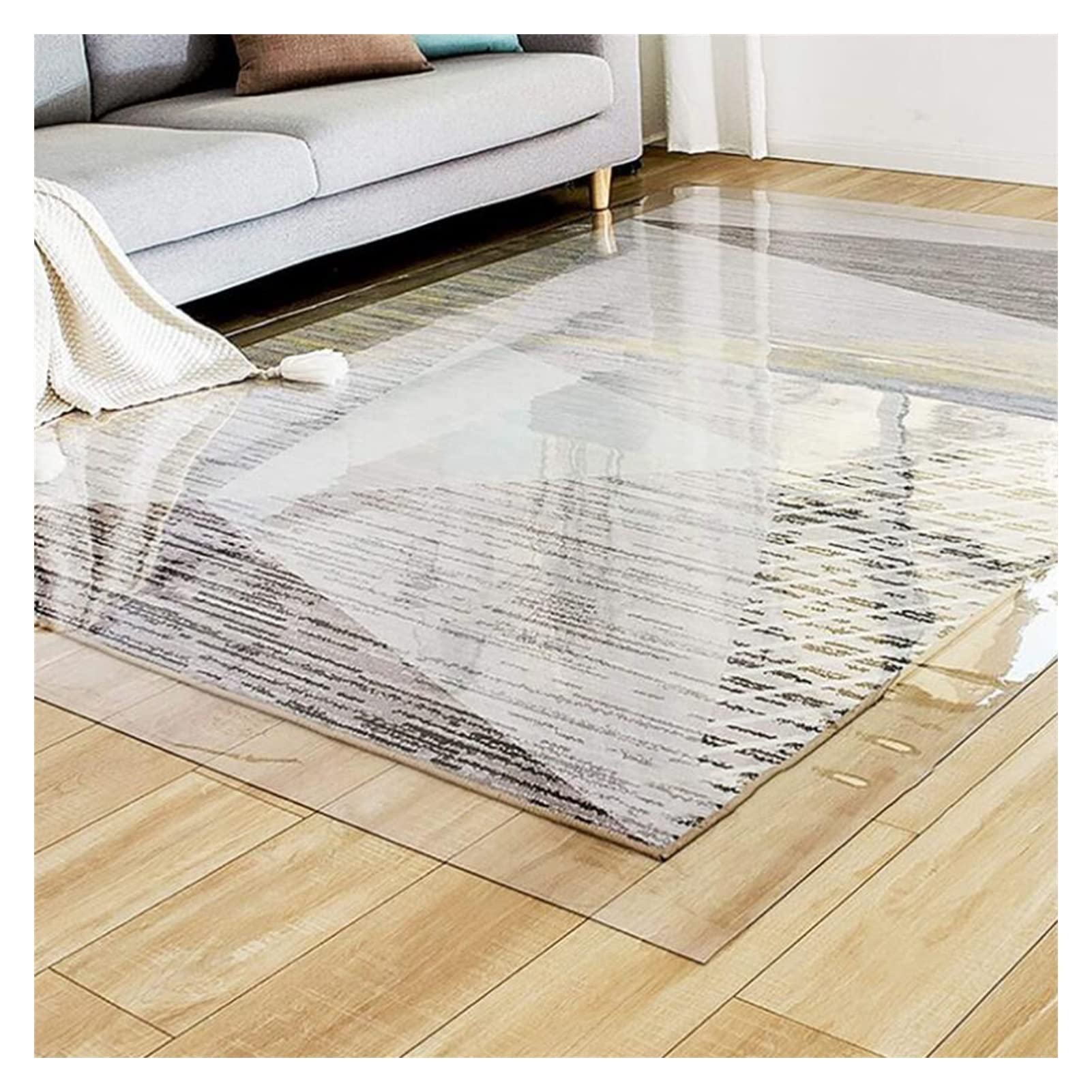 Clear PVC Desk Chair Mat Transparent Floor Protector,Vinyl Floor Protector Mat,Chair Mat-PVC Transparent Non-Slip Durable Floor Protector Mat for Office Home Hard Floor Carpet1.5mm Thick,125/135/145/1