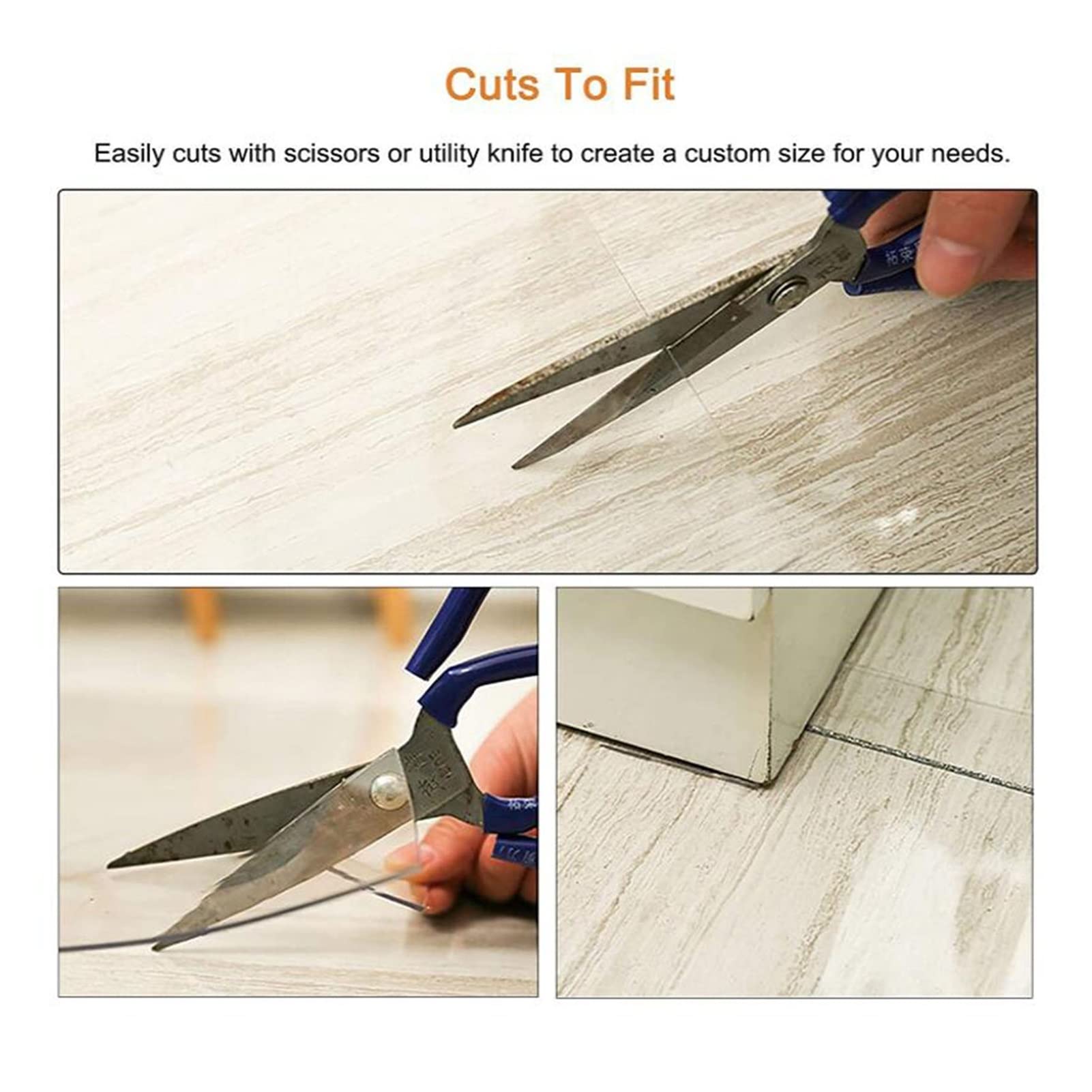 Clear PVC Desk Chair Mat 1.5/2mm Chair Mat Carpet Floor Protector Mats, Waterproof Plastic Table Cover, High Impact Strength Perfect Plastic Clear for Home Office Desk, Non-slip Entrance Door Mats, 60