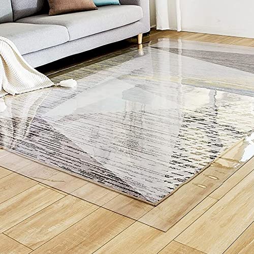 Clear PVC Desk Chair Mat 2mm Transparent Floor Protection Pad Door Mat,Household Waterproof Non-slip Mat,for Hard Floors Table Cloth Protector, 40/50/60/70/80/90/100/110/120cm wide,100-500cm for Offic