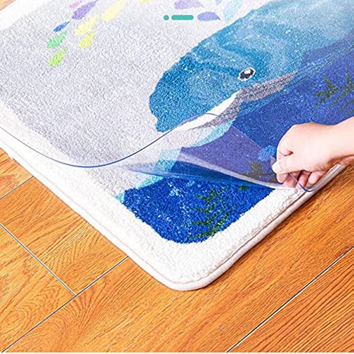 Clear PVC Desk Chair Mat,Transparent Floor Mats,Transparent PVC Floor Protection Pad,Table Cloth Protector,Non Slip,Wood/Tile Protection Mat for Office & Home,1.5mm Thick,140cm/160cm Wide,100-300cm l