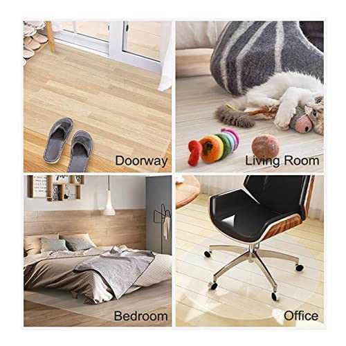 Clear PVC Desk Chair Mat Clear PVC Floor Protector Mat,Office Chair Mat,Plastic Vinyl Floor Runner Protector Waterproof Dustproof,1mm,100-600cm Length,Non-Slip Entrance Door Mats for Office & Home (