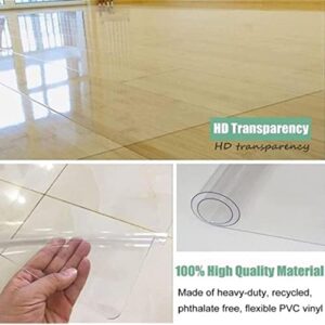 Clear PVC Desk Chair Mat Office Chair Mat for Hard Floors,Floor Mat,Door Mats,1.5mm Thick,95/115/135/155cm wide,100-600cm length,Clear Plastic Vinyl Rug Protector Cover, Family & Pet Friendly Transpar