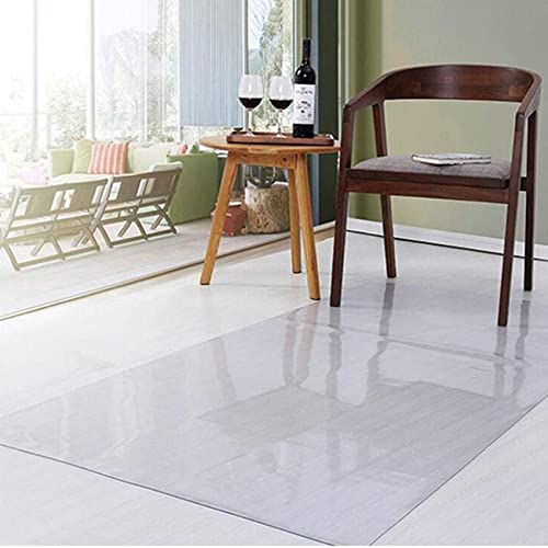 Clear PVC Desk Chair Mat 1.5mm Clear PVC Floor Protector Mat,Transparent Non-Slip Office Chair Mat,Plastic Vinyl Floor Runner Protector Waterproof Dustproof,60/80/90/100/120/140cm wide for Office & Ho