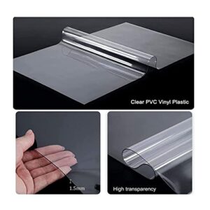 Clear PVC Desk Chair Mat 1.5mm Clear PVC Floor Protector Mat,Transparent Non-Slip Office Chair Mat,Plastic Vinyl Floor Runner Protector Waterproof Dustproof,60/80/90/100/120/140cm wide for Office & Ho