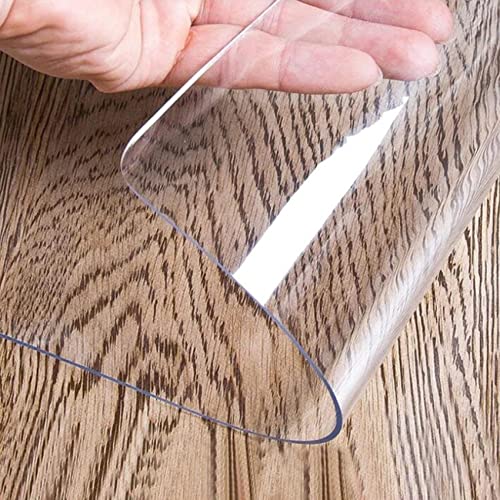 Clear PVC Desk Chair Mat 1.5mm Office Chair Mat for Hard Wood Floors Clear Rectangle PVC Floor Mat Protector Multipurpose Vinyl Roll for Hallway Entryway Foyer Hall Area Rugs,60/80/100/120/140cm Wide