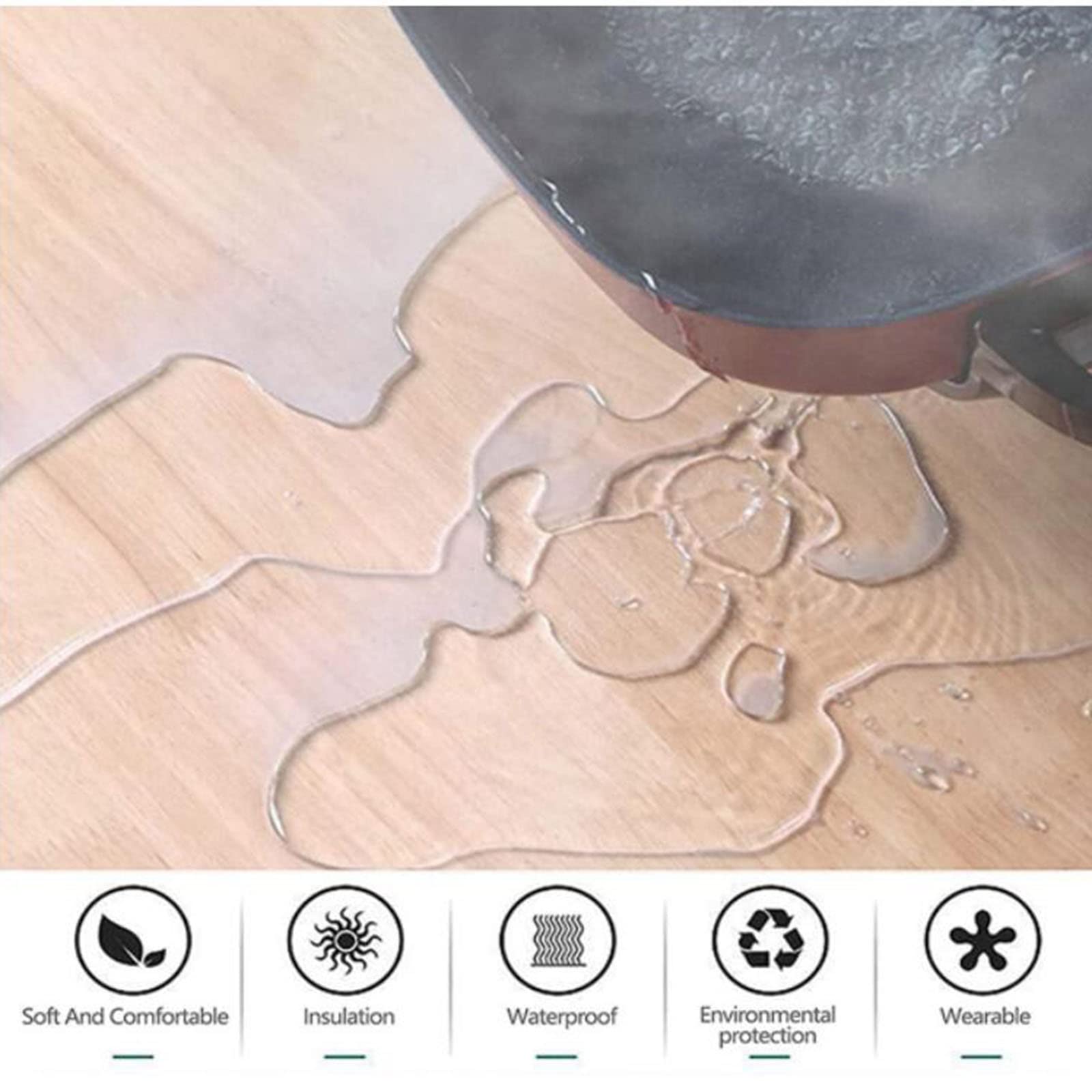 Clear PVC Desk Chair Mat Chair Mat Transparent PVC Floor Protection Pad Door Mat,1mm Thick, Hallway Hardwood Floors Mat Protect Pad, Non-Skid,Low Pile Doormat Use-70/90/110/130/150cm wide, 100-280cm l