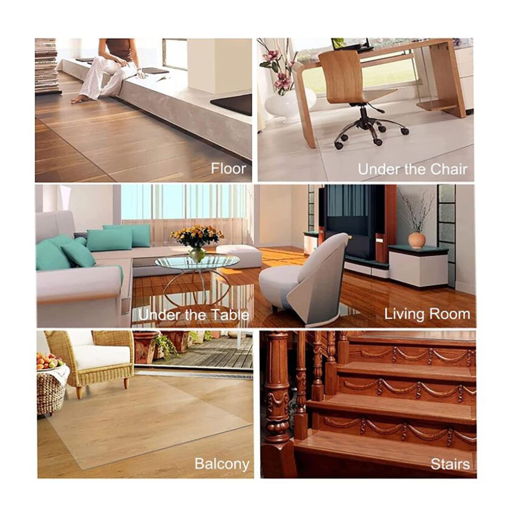 Clear PVC Desk Chair Mat Clear Entrance Floor Runner Protector,Clear Vinyl Floor Runner Protect Pads,Carpet Hallway Hardwood Floors Mat Protect Pad, Non-Skid, Waterproof, Low Pile Doormat Use-80/100/1