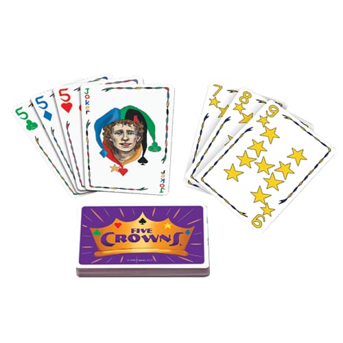 PlayMonster Five Crowns — The Game Isn't Over Until the Kings Go Wild! — 5 Suited Rummy-Style Card Game — For Ages 8+