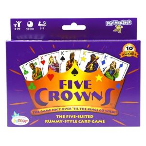 playmonster five crowns — the game isn't over until the kings go wild! — 5 suited rummy-style card game — for ages 8+