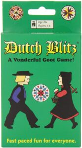 dutch blitz - fast paced card game for 2-4 players ages 8+, 160 cards, easy to learn