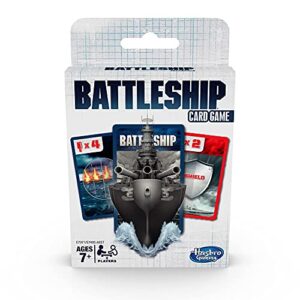 hasbro gaming battleship card game for kids ages 7 and up, 2 players strategy game brown/a